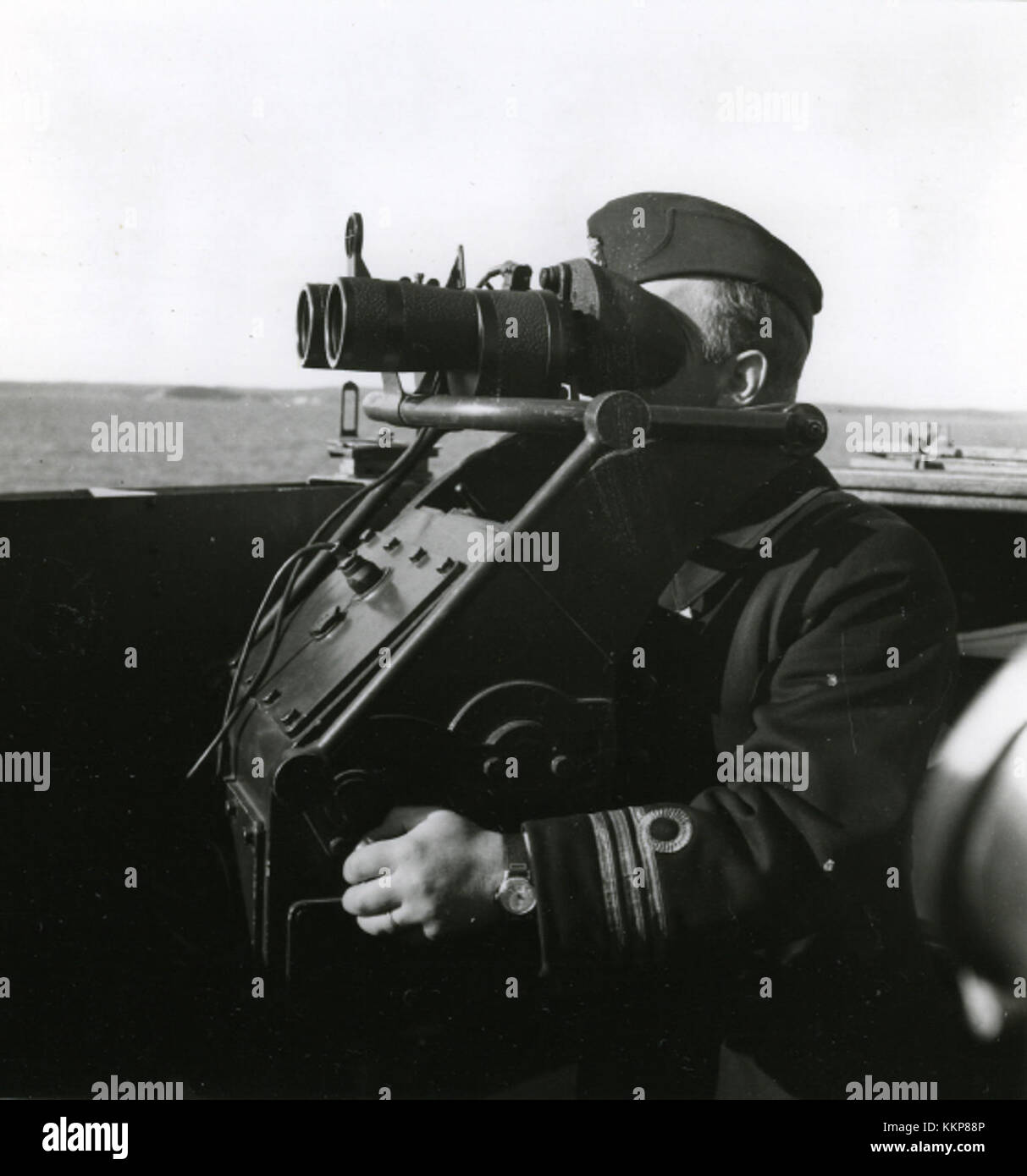 A bridge officer on the destroyer Uppland, an important vessel in the ...