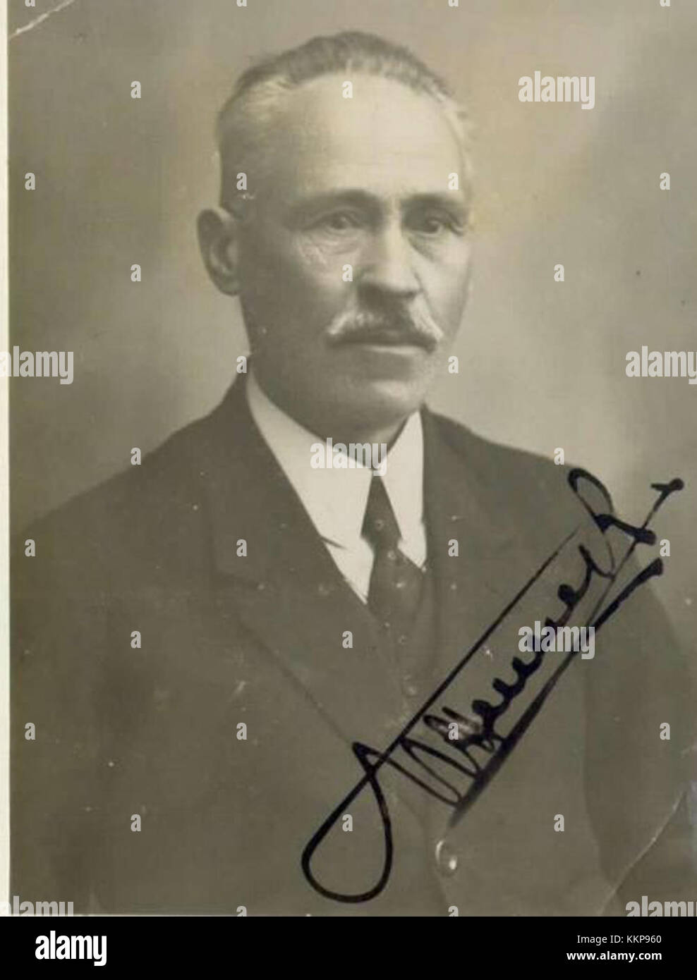 A portrait of Martin Humek from the 1920s, capturing the likeness of a ...