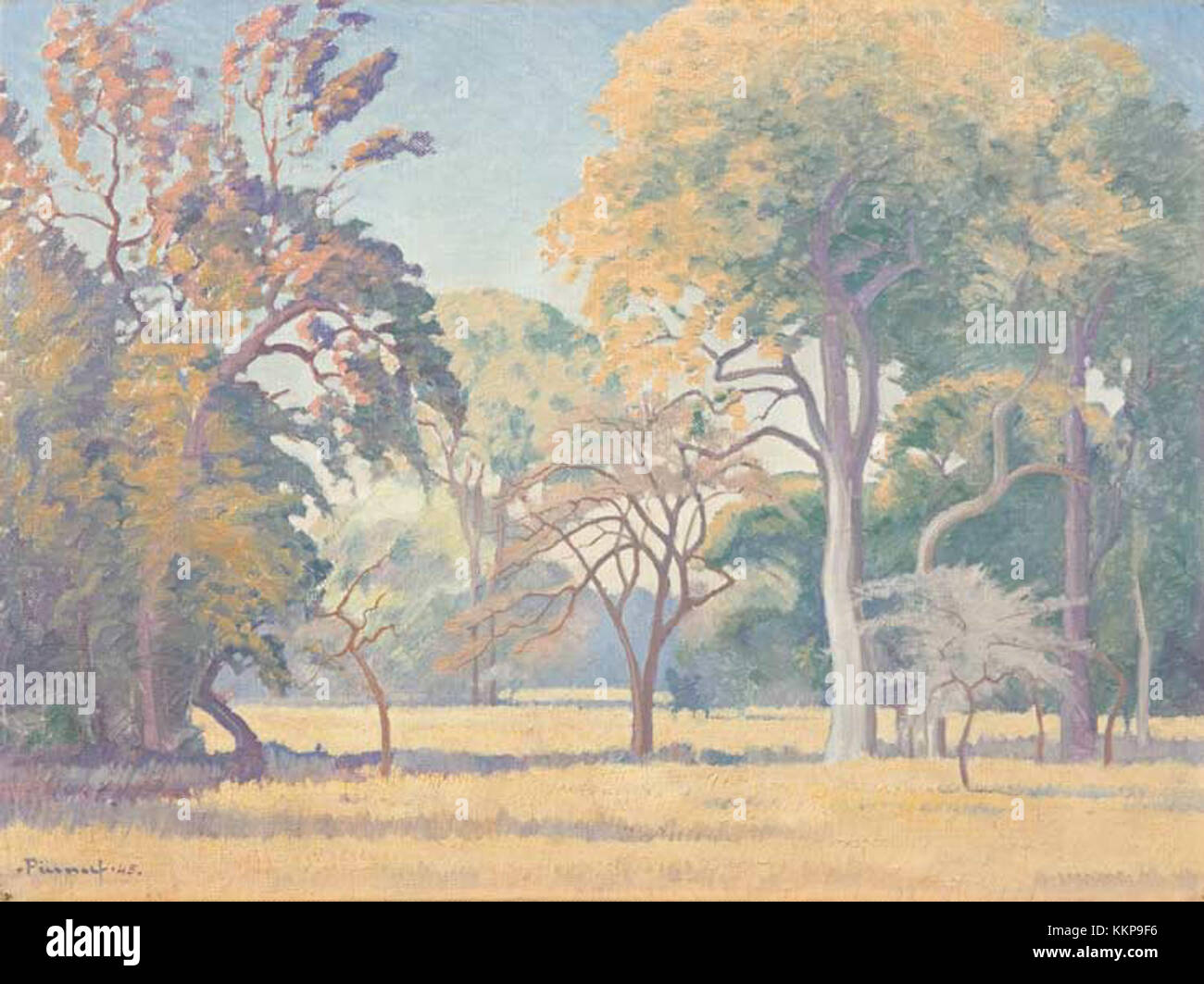 'Park Landscape Bushveld' by Pierneef, painted in 1943, depicts the ...