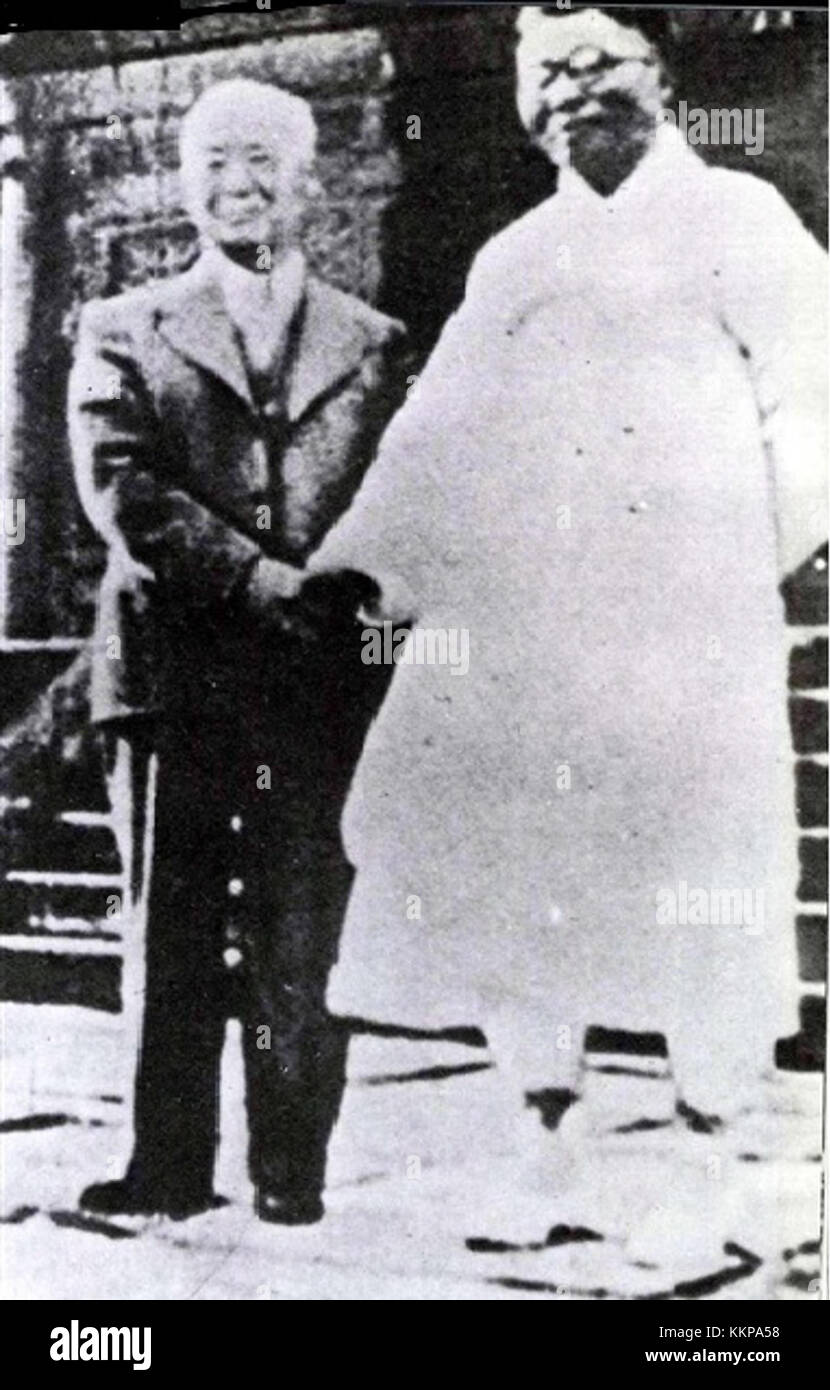 Syngman Rhee, the first President of South Korea, and Kim Gu, a ...