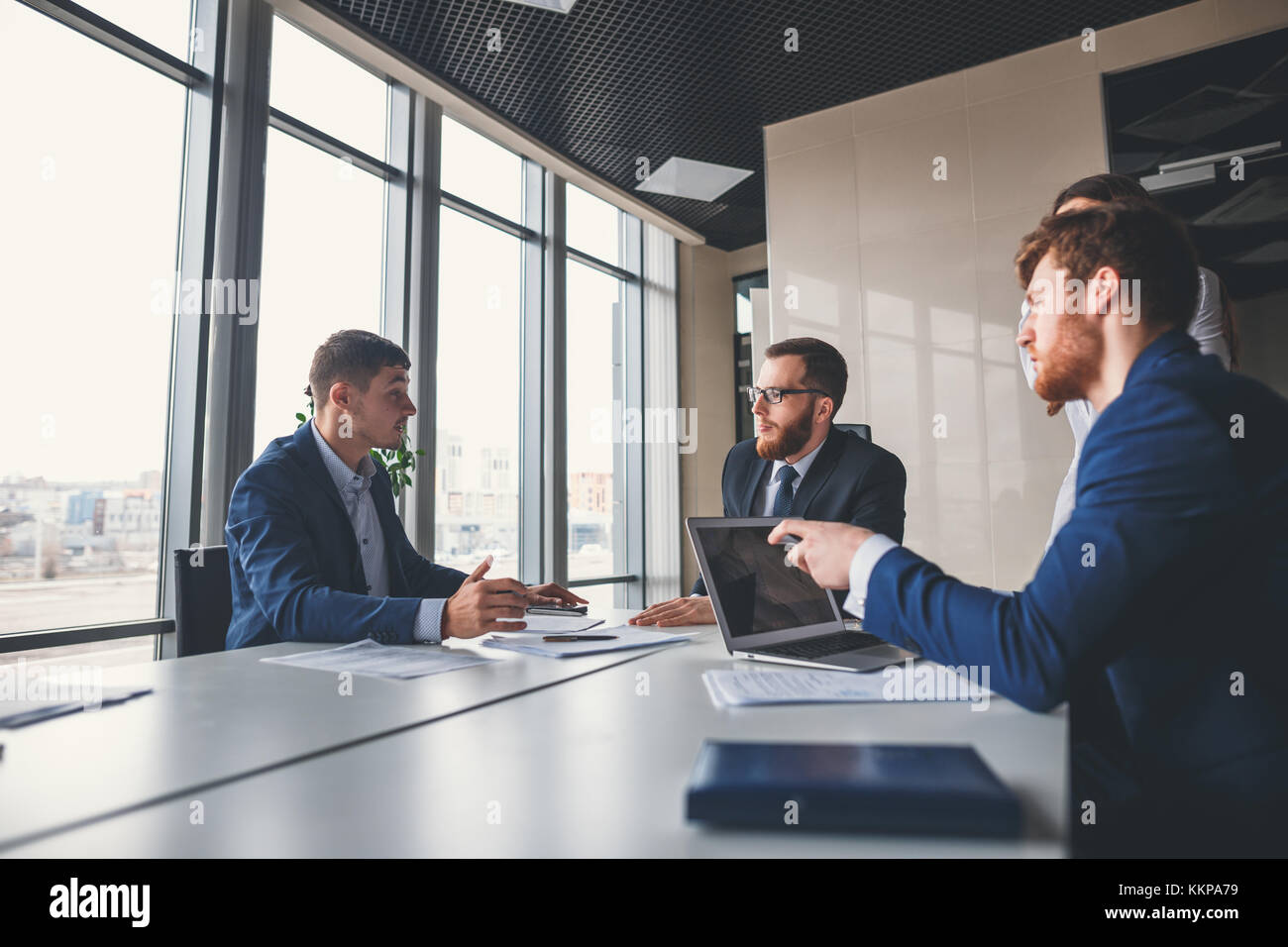 Corporate business team and manager in a meeting Stock Photo - Alamy