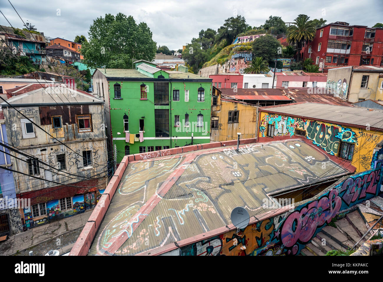 Street scene in Valparaiso, Chile Stock Photo - Alamy