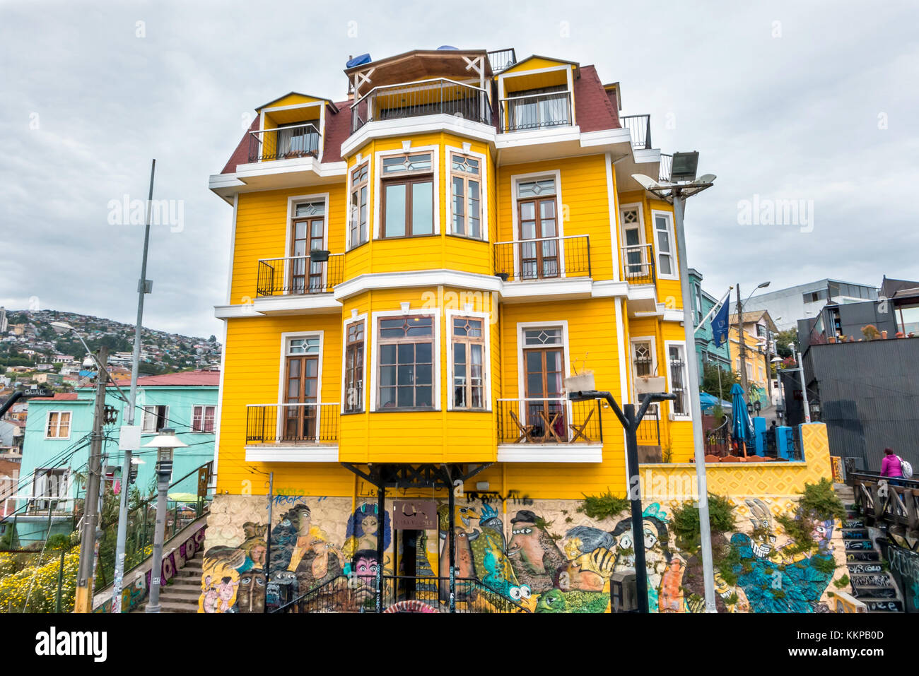 Street scene in Valparaiso, Chile Stock Photo - Alamy