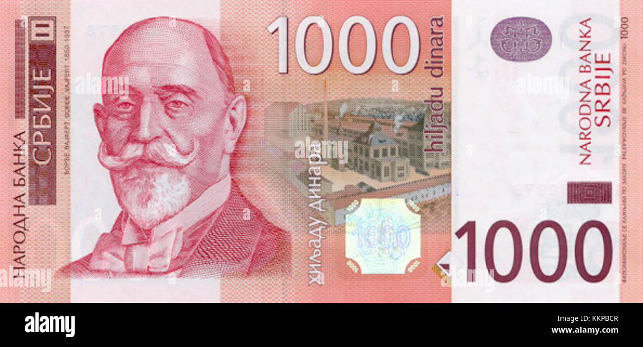 Banknote currency 1000 serbia hi-res stock photography and images - Alamy
