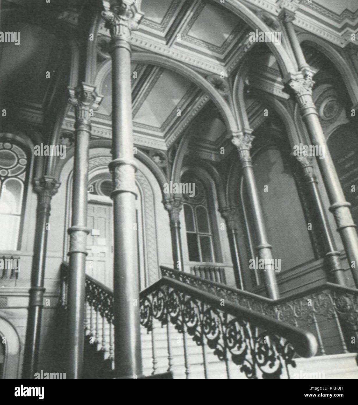 This image depicts the staircase of the old Swedish National Archives ...