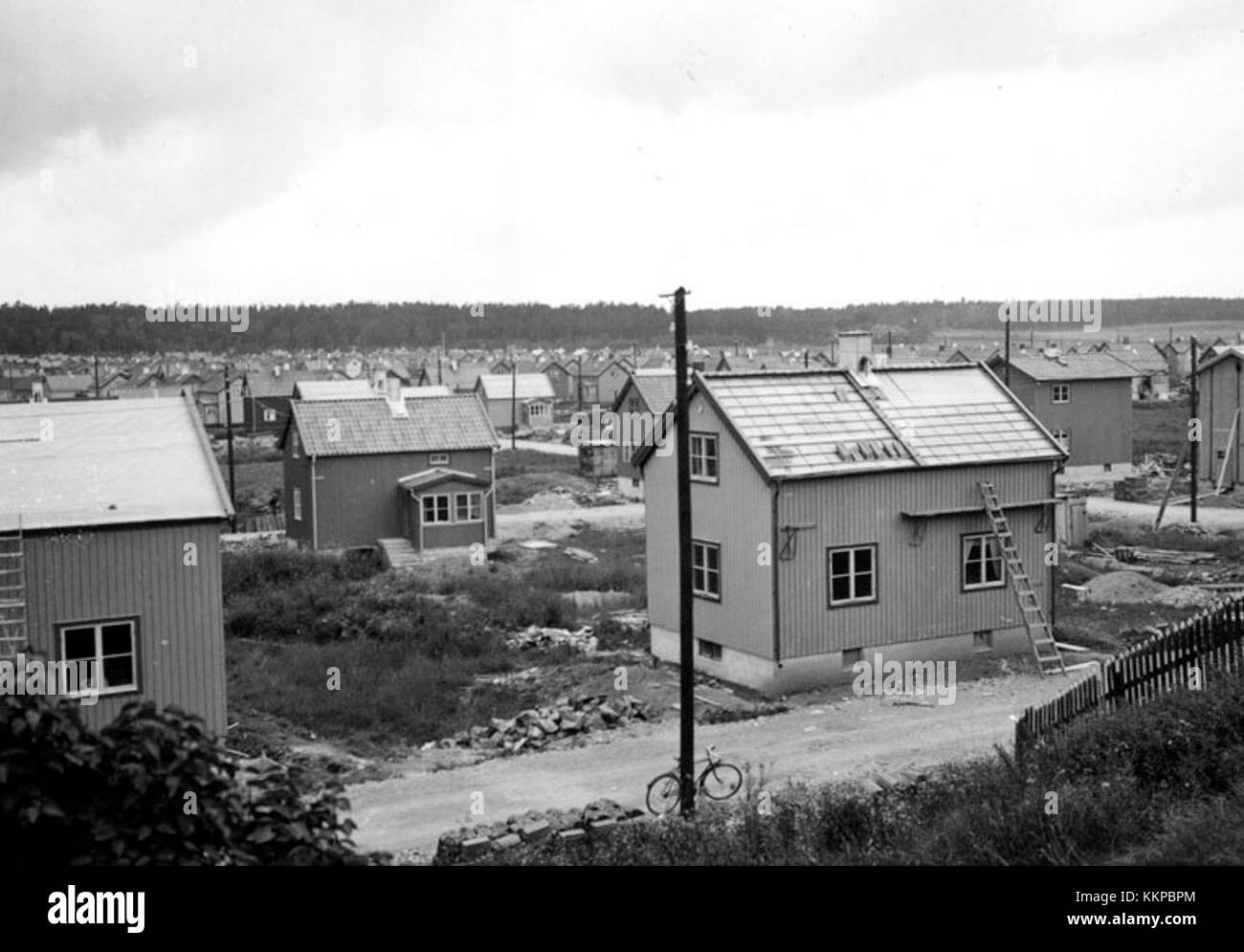 Photograph of Enskedefaltet in 1932, depicting the neighborhood's ...