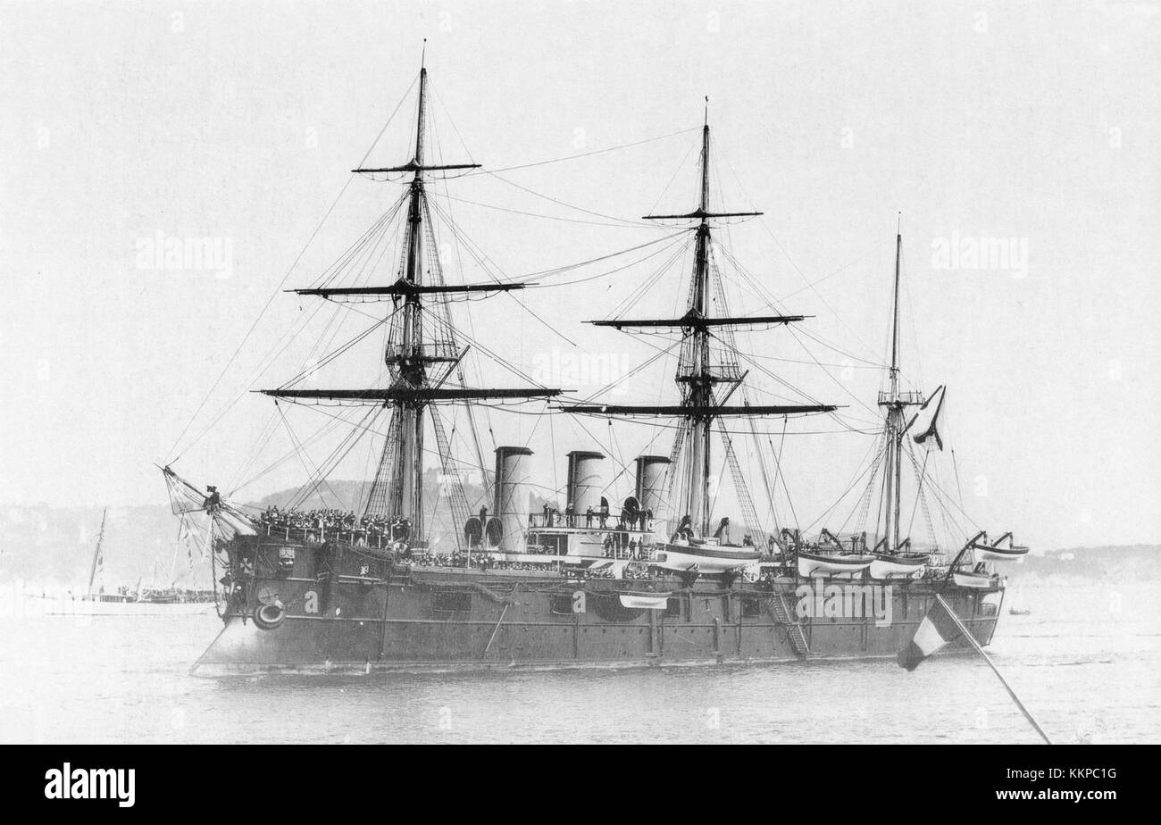 A historical image of Pamyat' Azova, a Russian warship, from the 1890s ...