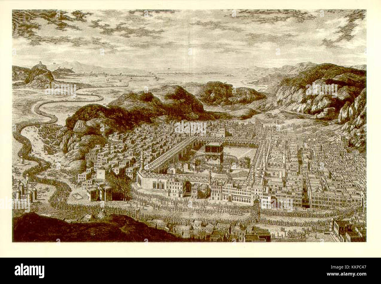 This image from 1850 depicts the holy city of Mecca, a pivotal location ...