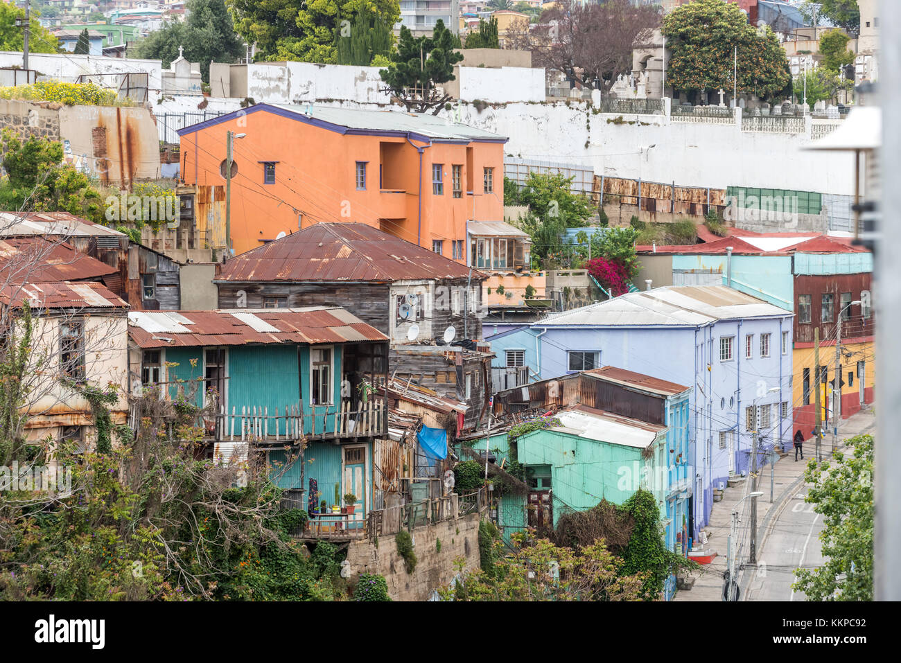 Street scene in Valparaiso, Chile Stock Photo - Alamy