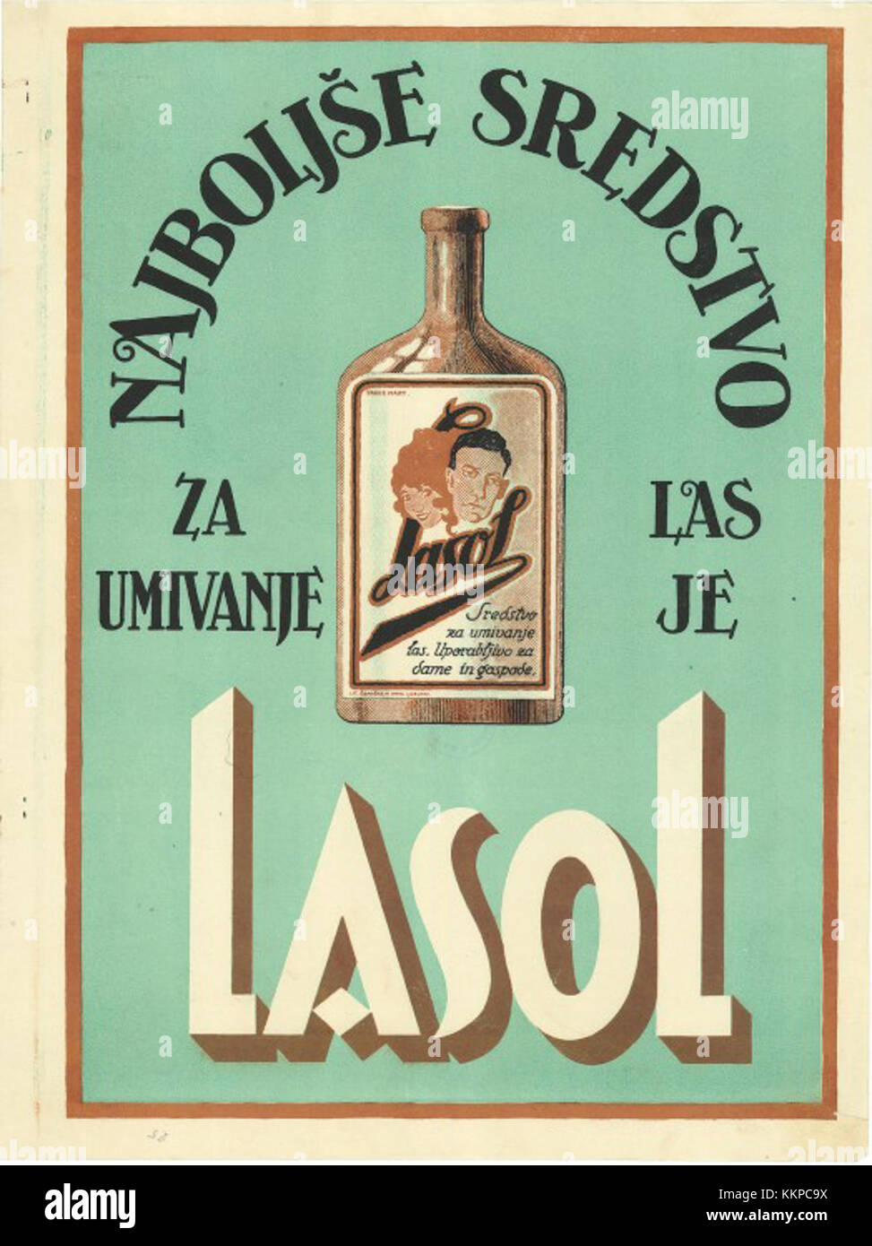 The *Plakat za Lasol* is a vintage advertisement from 1930, promoting ...