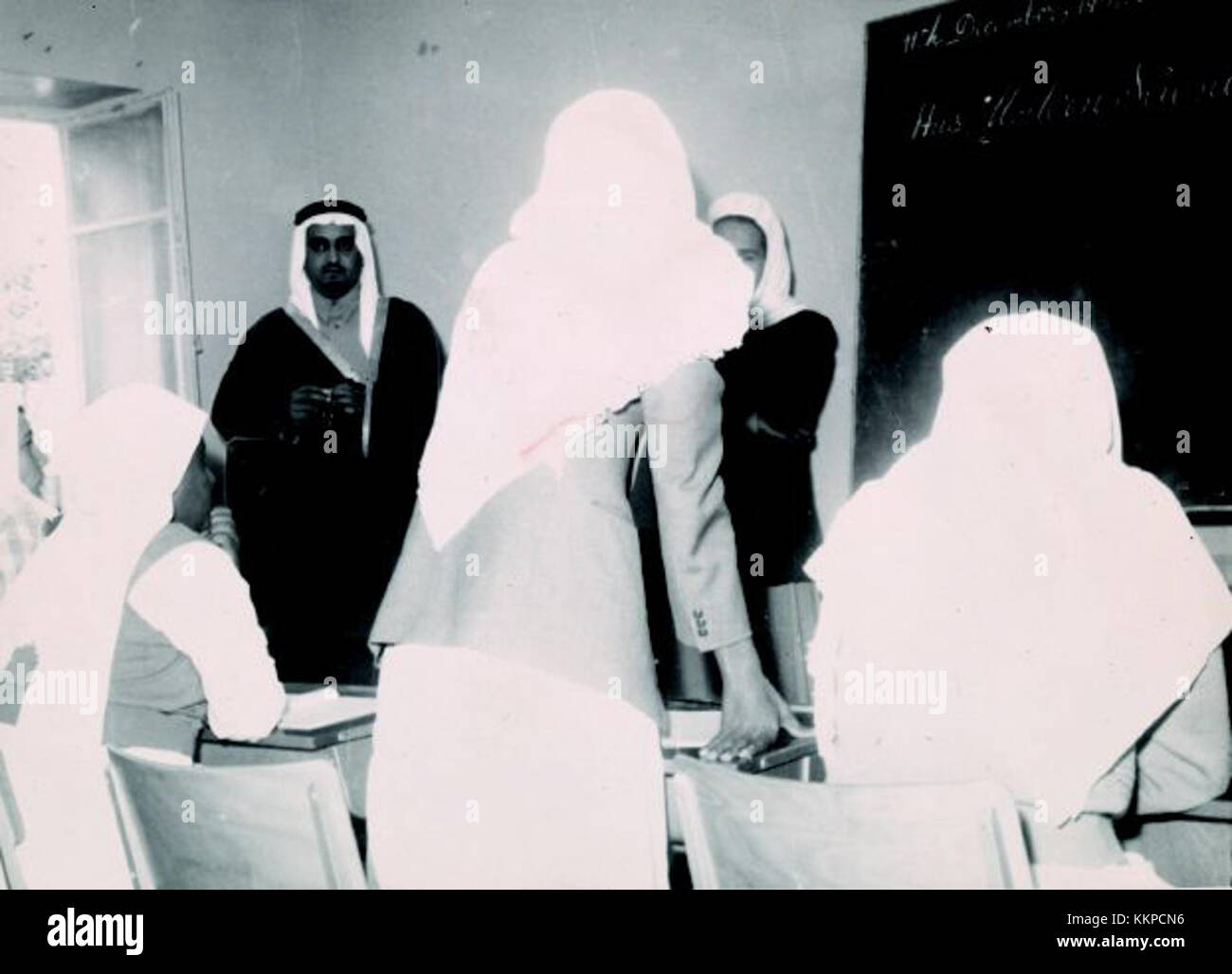 This image depicts a male classroom in Saudi Arabia, highlighting the ...