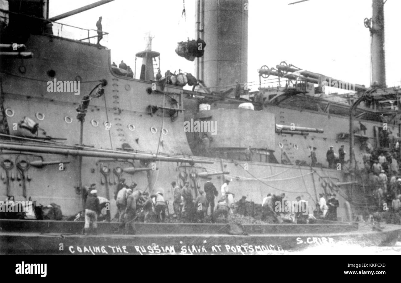 This image depicts the 'Slava' ship, a Russian cruiser built between ...