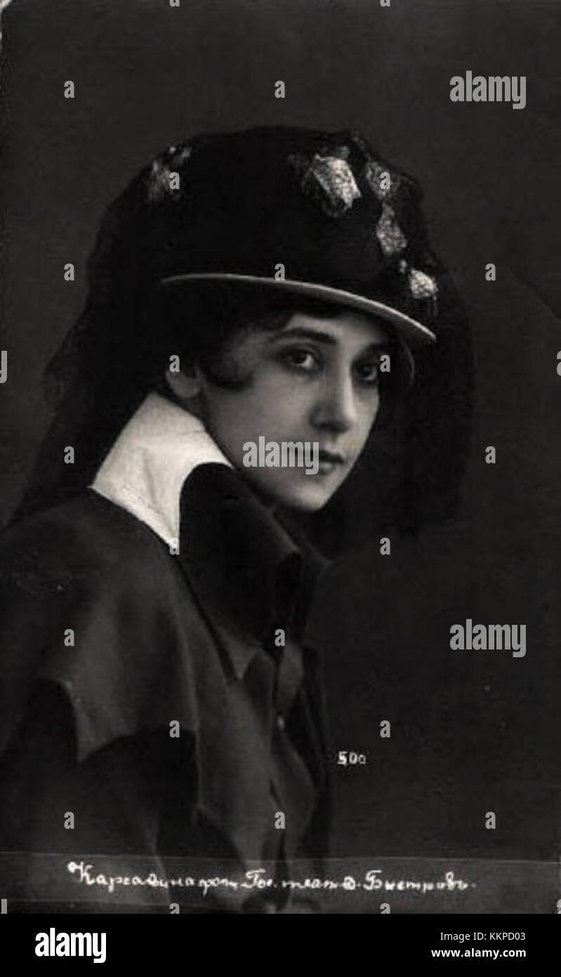 A historical photograph of Tamara Karsavina, a renowned Russian ...