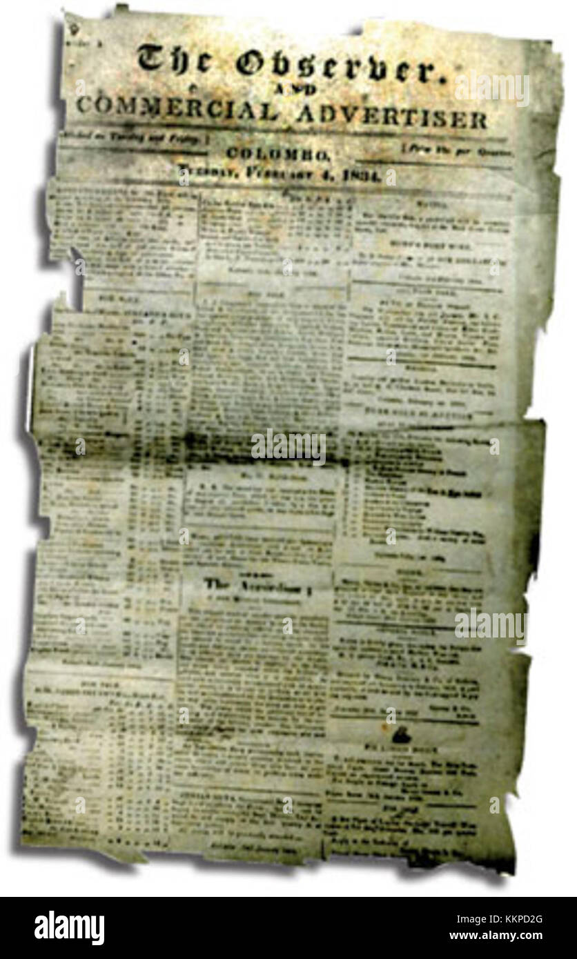 The first issue of The Observer and Commercial Advertiser marks an ...