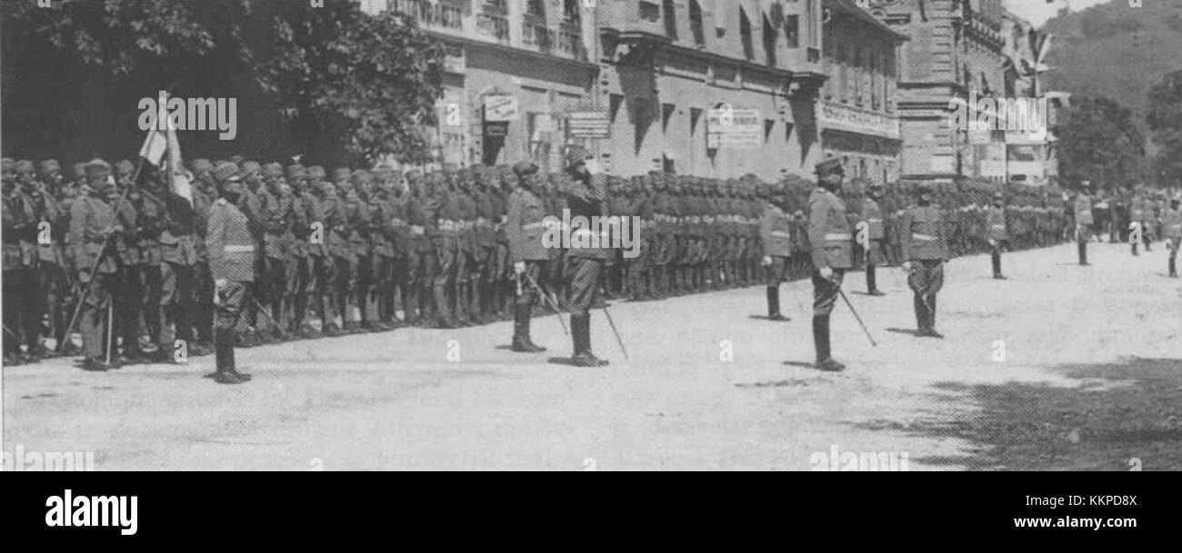 The reception of the flag of the 45th Infantry Regiment, marking a ...