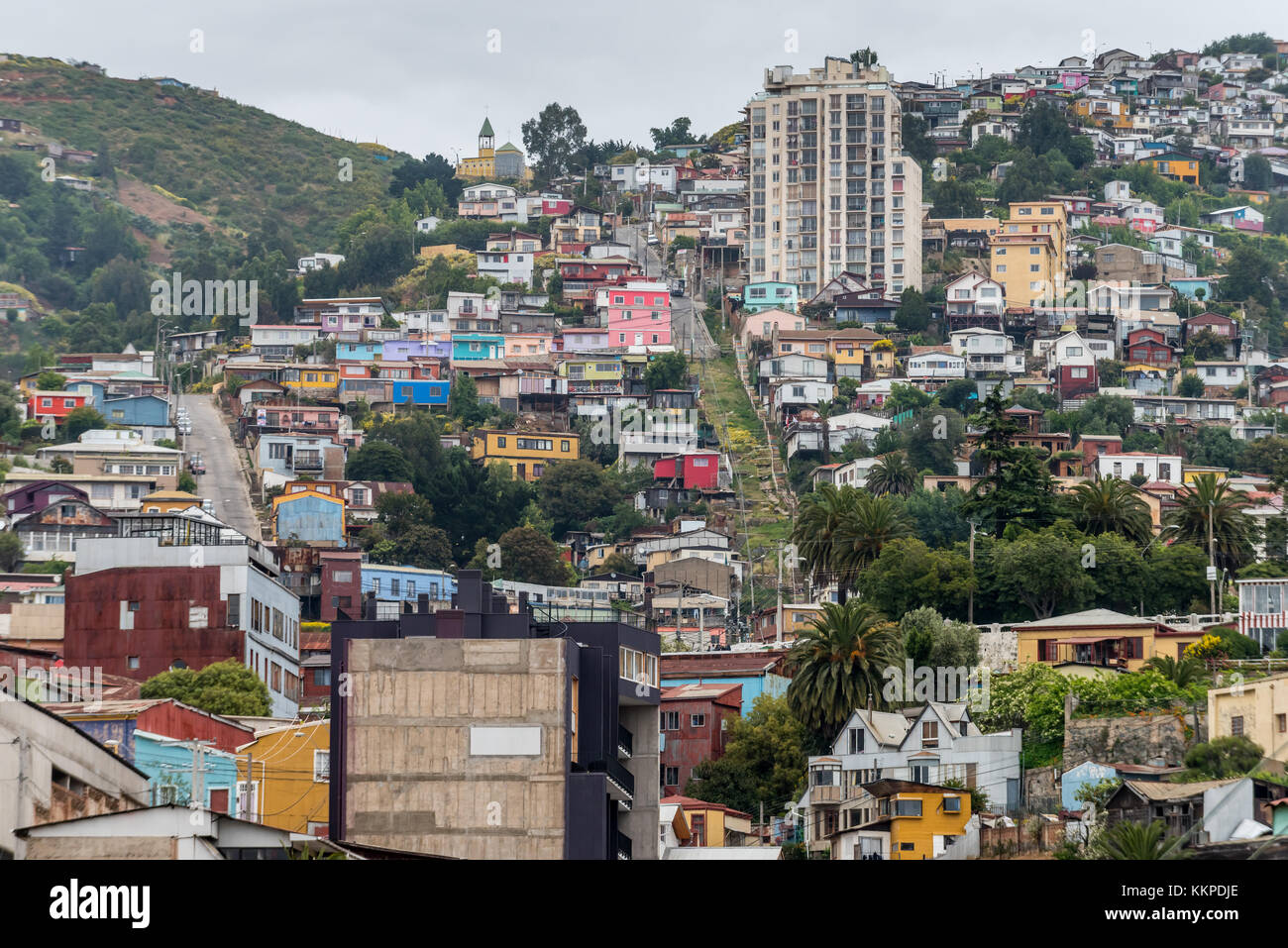 Street scene in Valparaiso, Chile Stock Photo - Alamy