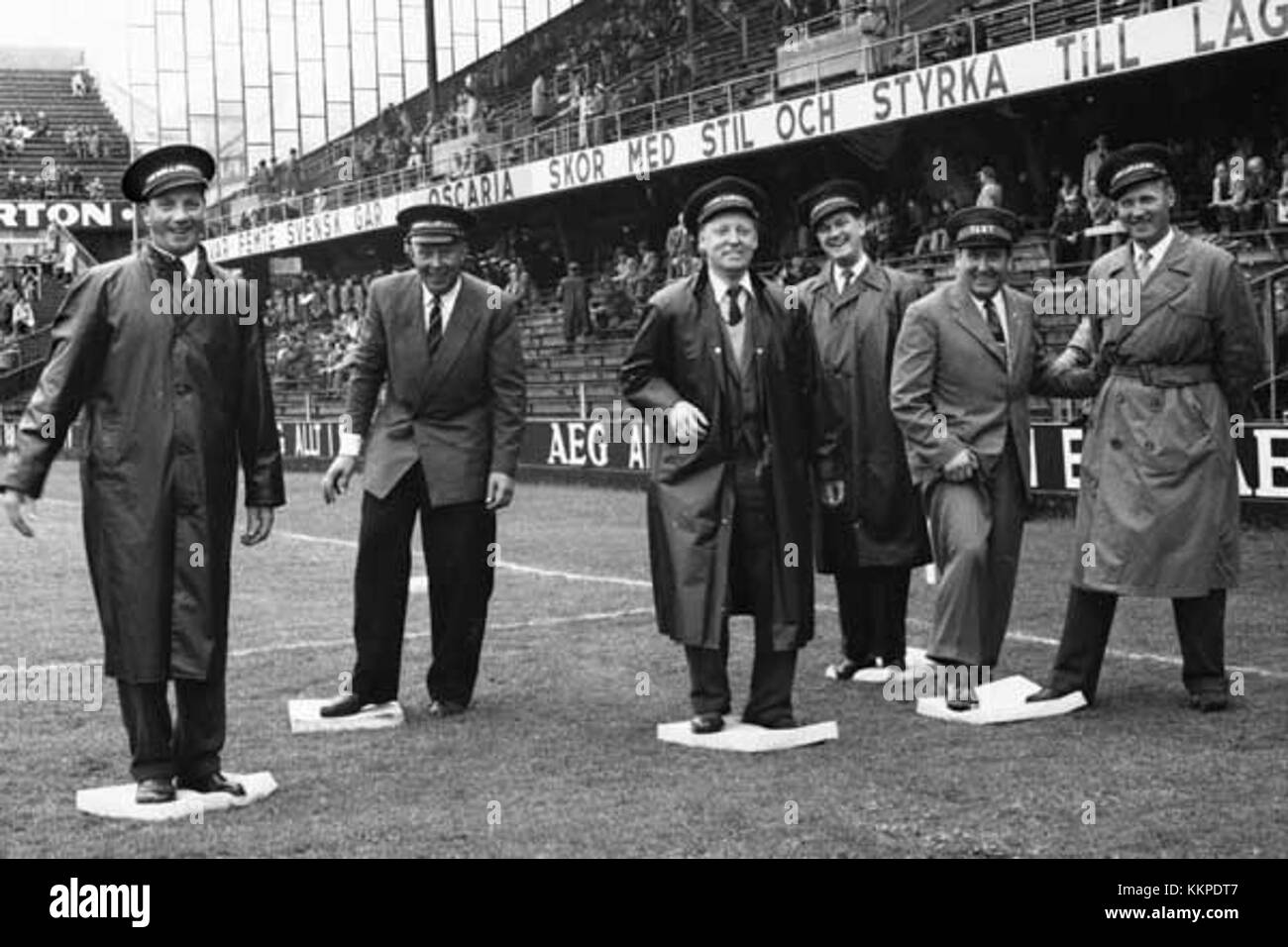 A photograph of the 1958 World Cup pitch, where significant football ...