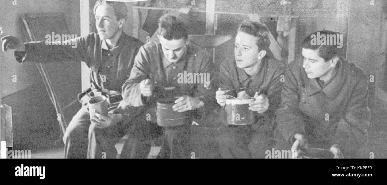 This photograph captures members of the Domobranci, a Slovene militia ...