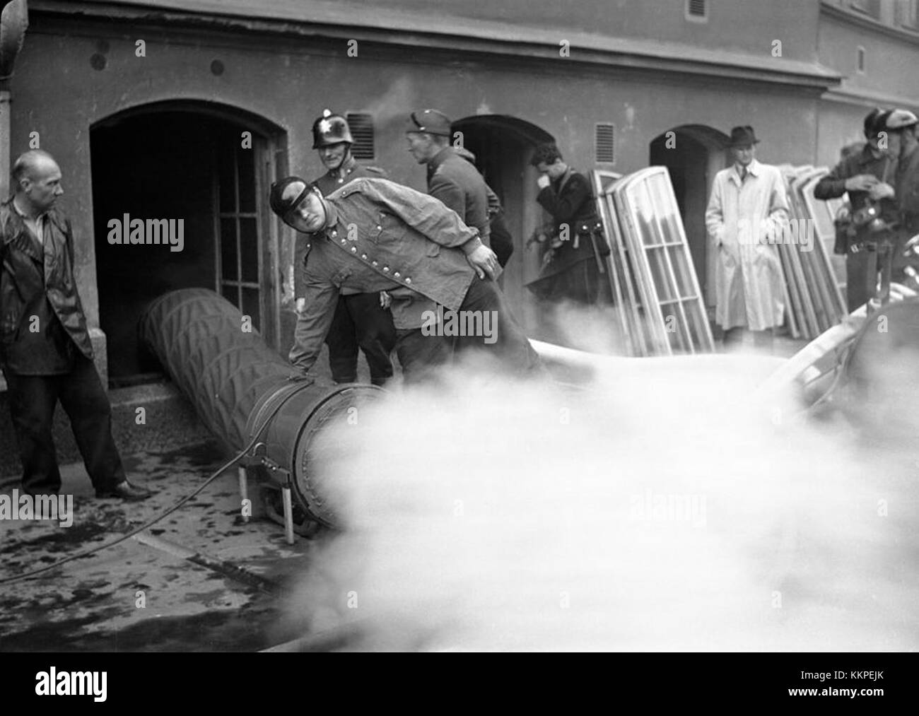 Smoke from fires on Black and White Stock Photos & Images - Alamy