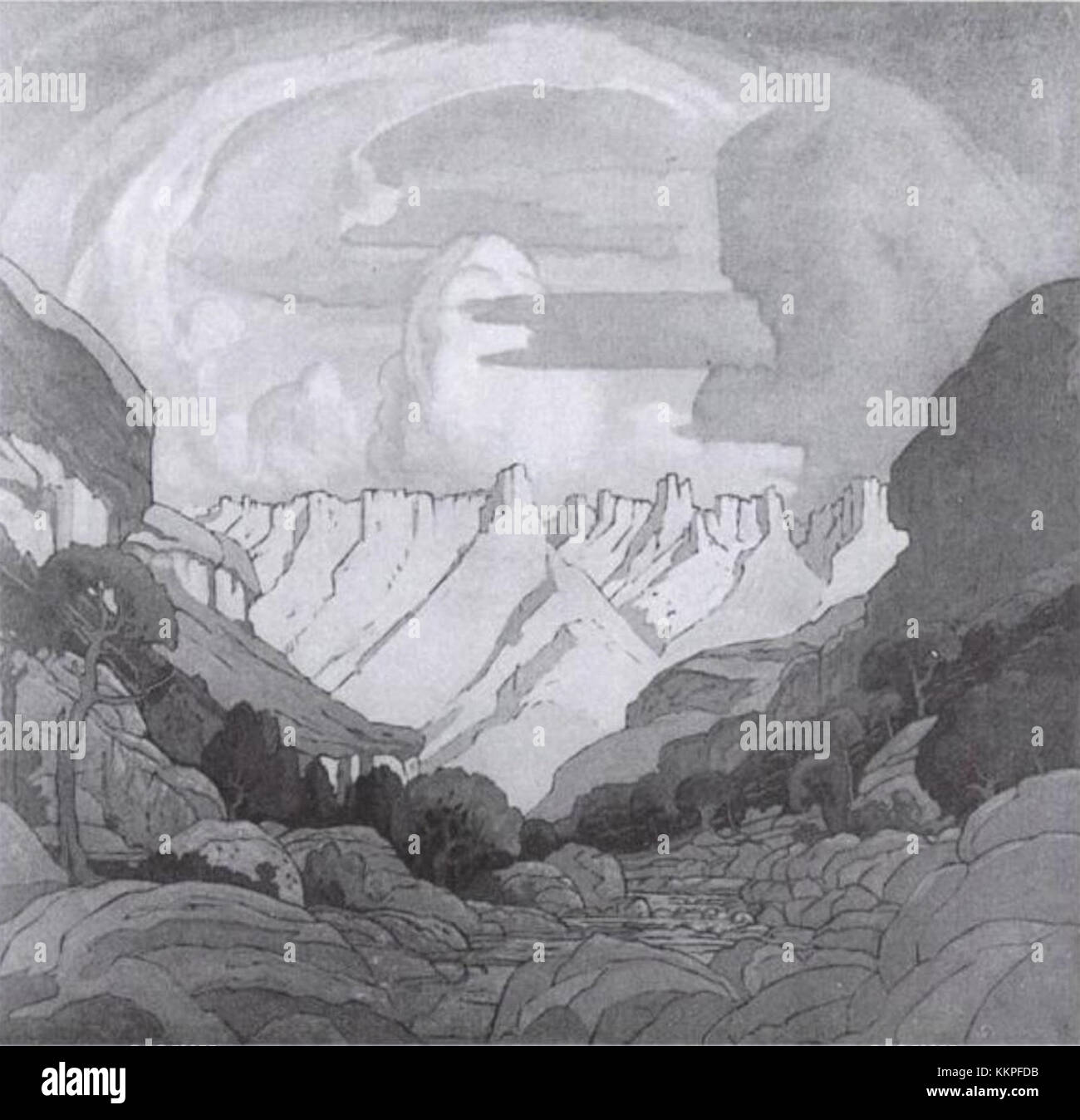 This painting by South African artist Pierneef, created in 1925 ...