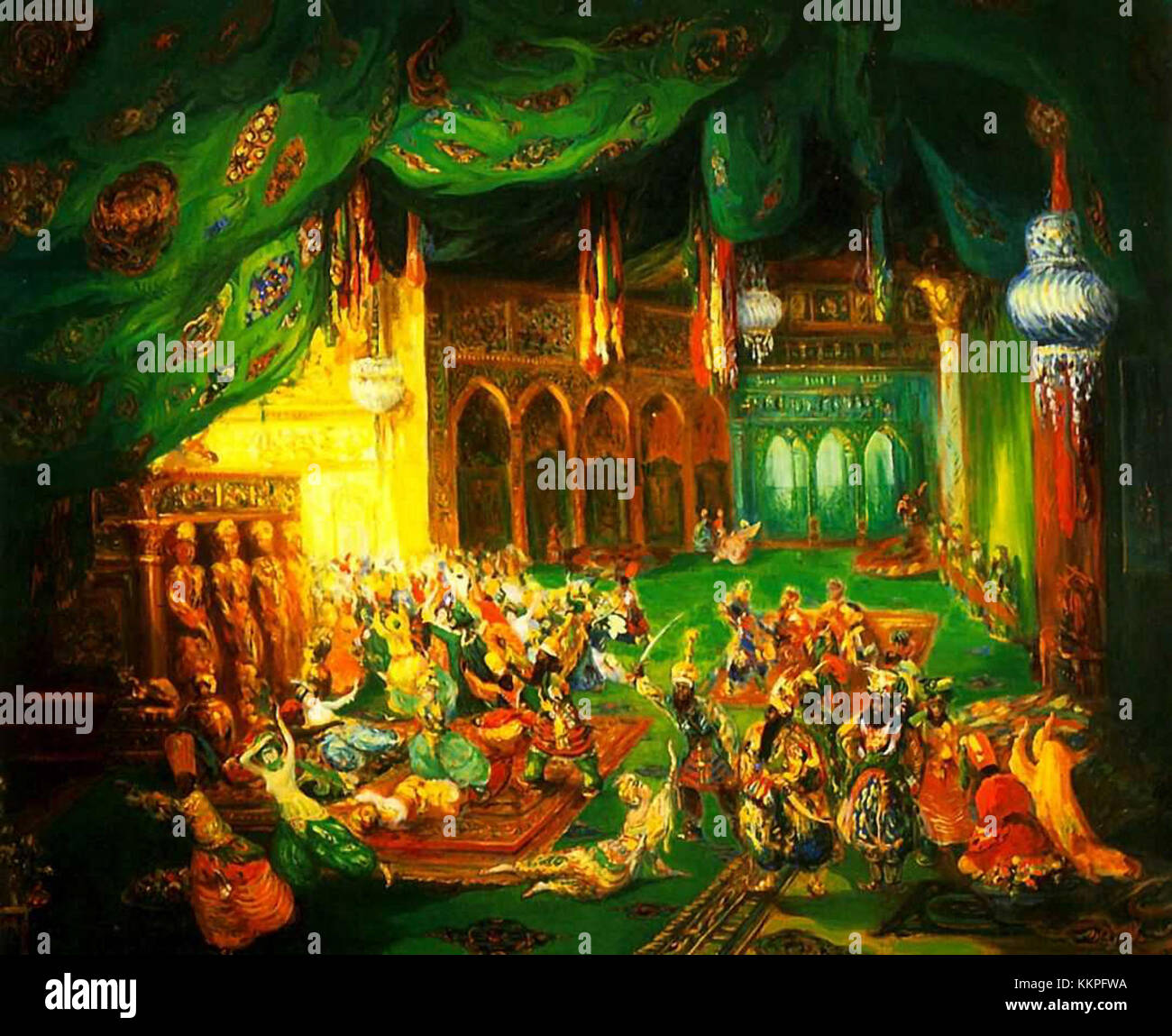 This image represents a scene inspired by Rimsky-Korsakov's ...
