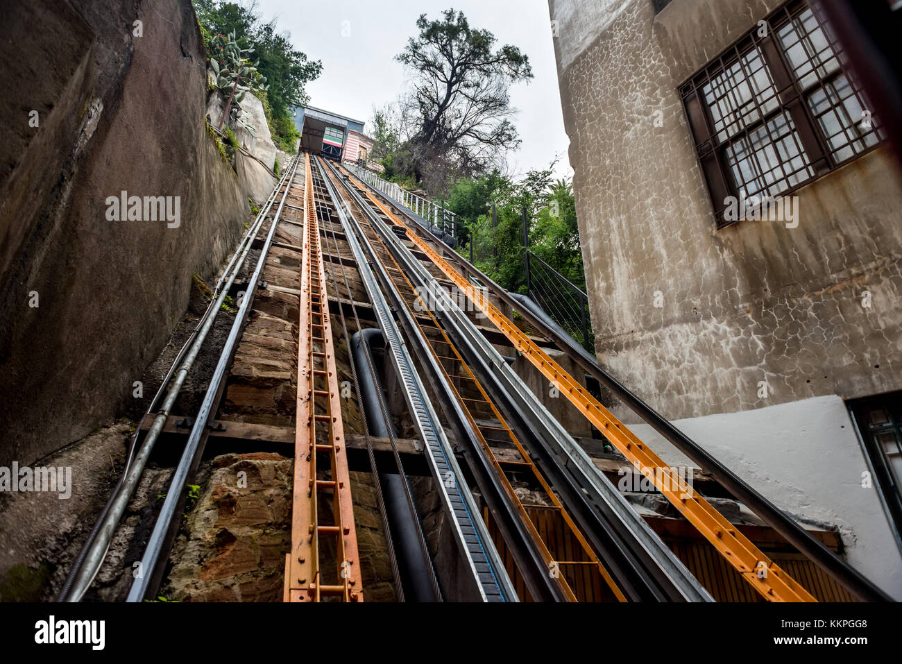 A funicular lift in Valparaiso, Chile Stock Photo - Alamy