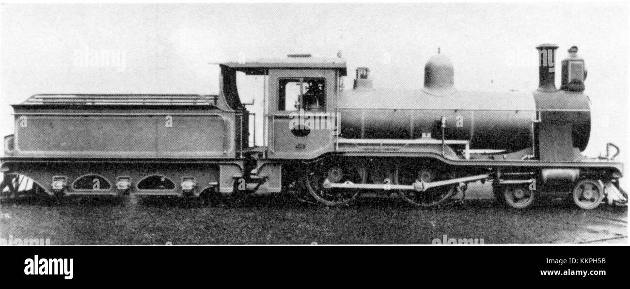 A 1901 photograph of a Cape Government Railways 3rd Class 4-4-0 steam ...