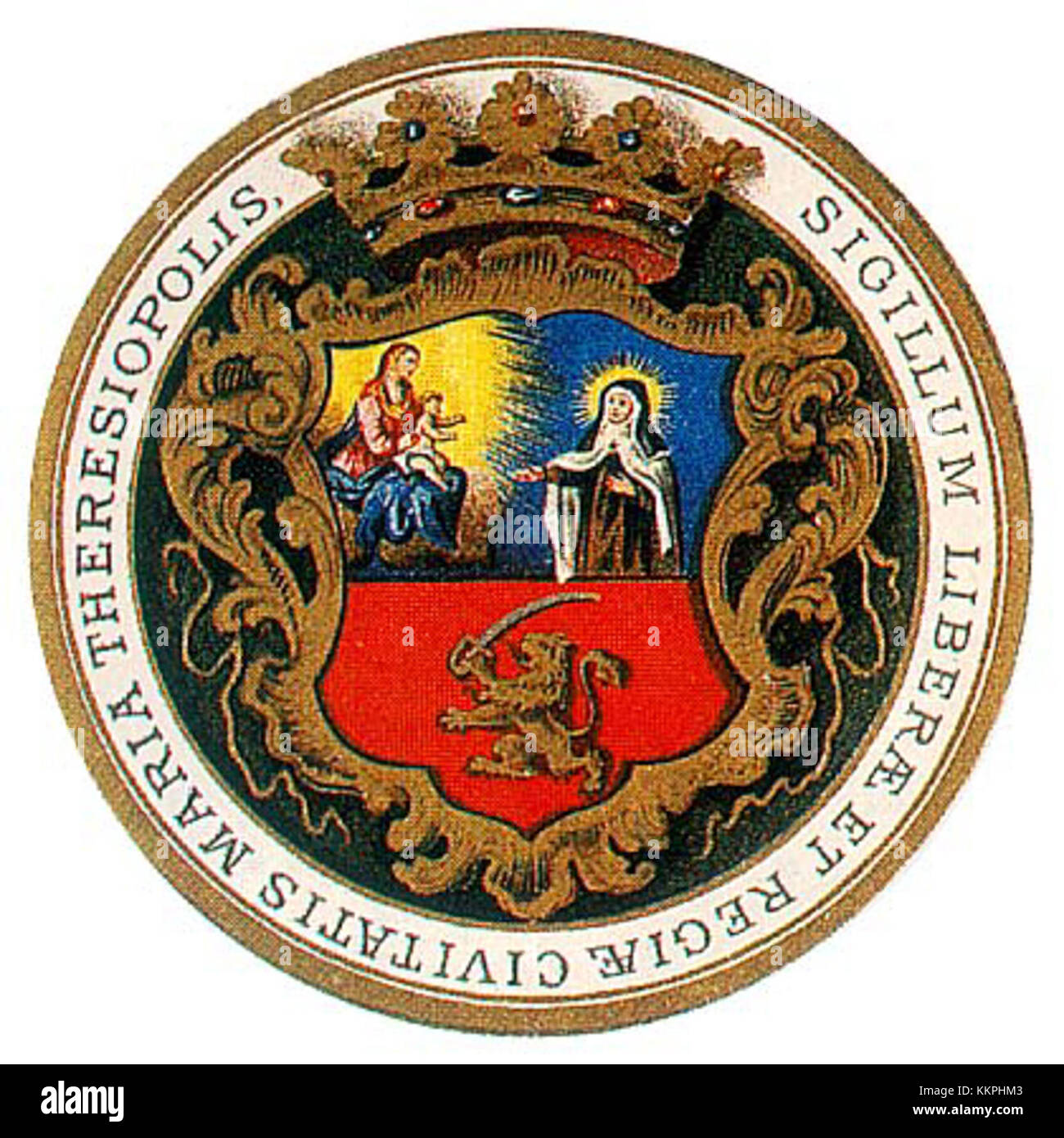 A historical representation of the coat of arms of Subotica, a city in ...