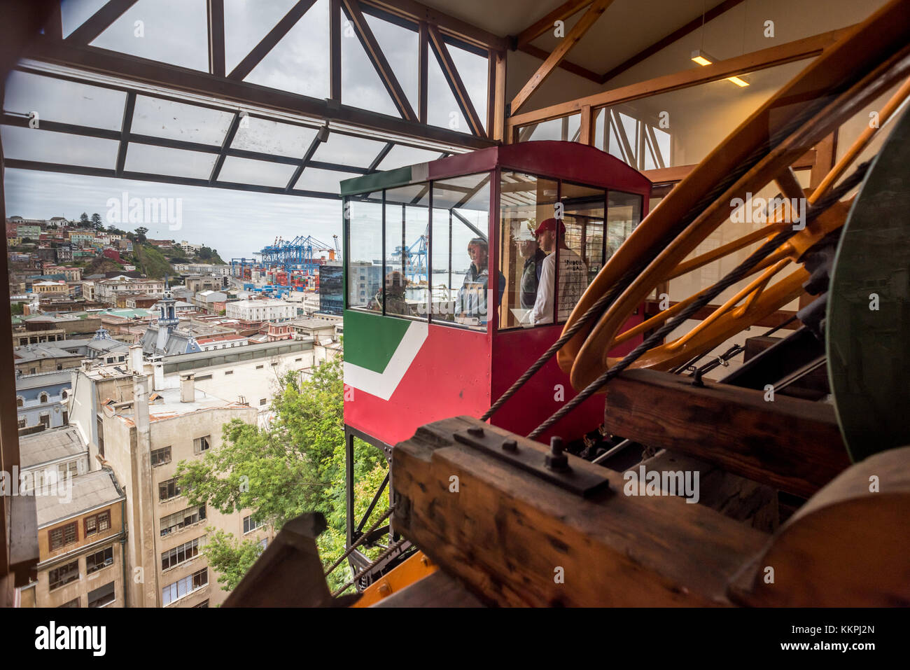 A funicular lift in Valparaiso, Chile Stock Photo - Alamy