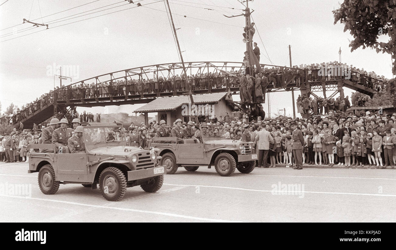 The 1961 Prvomajski Parade in Ljubljana, Yugoslavia, depicted a May Day ...