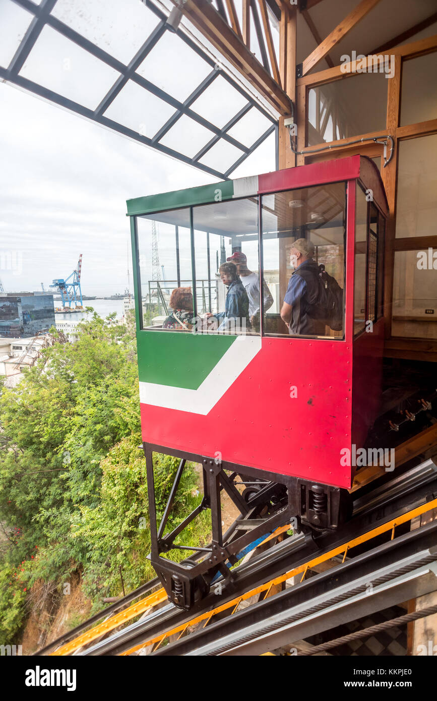 A funicular lift in Valparaiso, Chile Stock Photo - Alamy