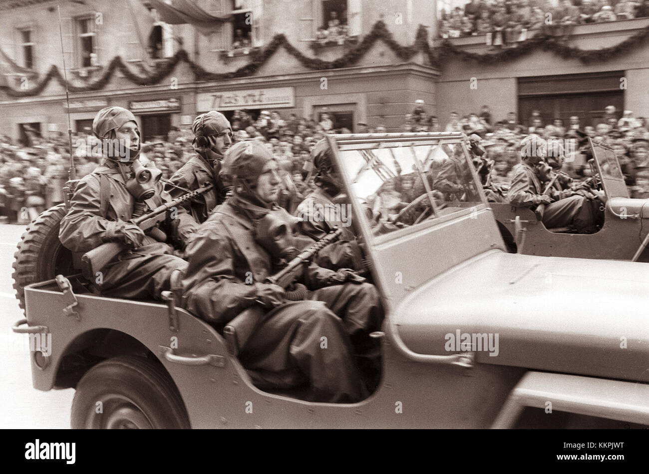 The Prvomajski Sprevod (May Day Parade) in Ljubljana, 1961, showcases ...