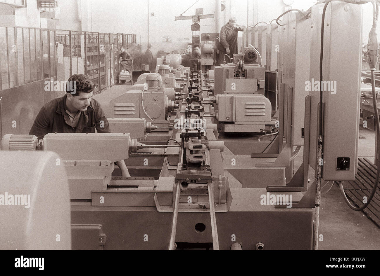 This image shows the transfer line for processing the roll head at the ...