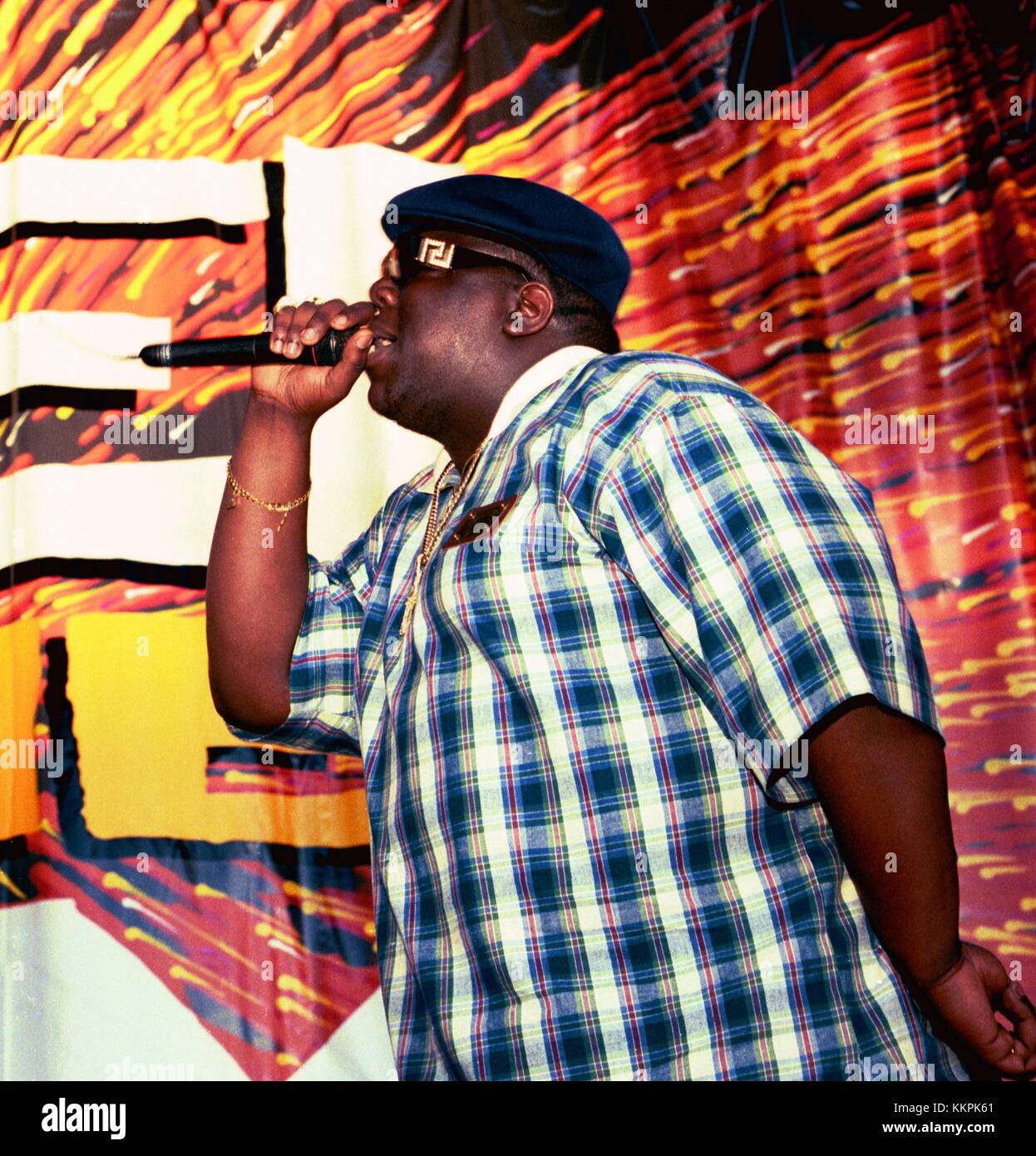 The Notoriuos B.I.G. aka Biggie Smalls performing at the KMEL ALL-Star ...