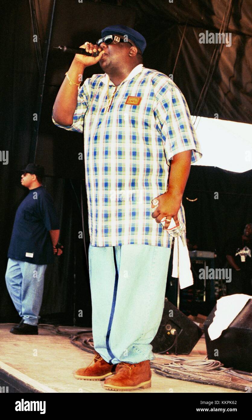 The Notoriuos B.I.G. aka Biggie Smalls performing at the KMEL ALL-Star ...