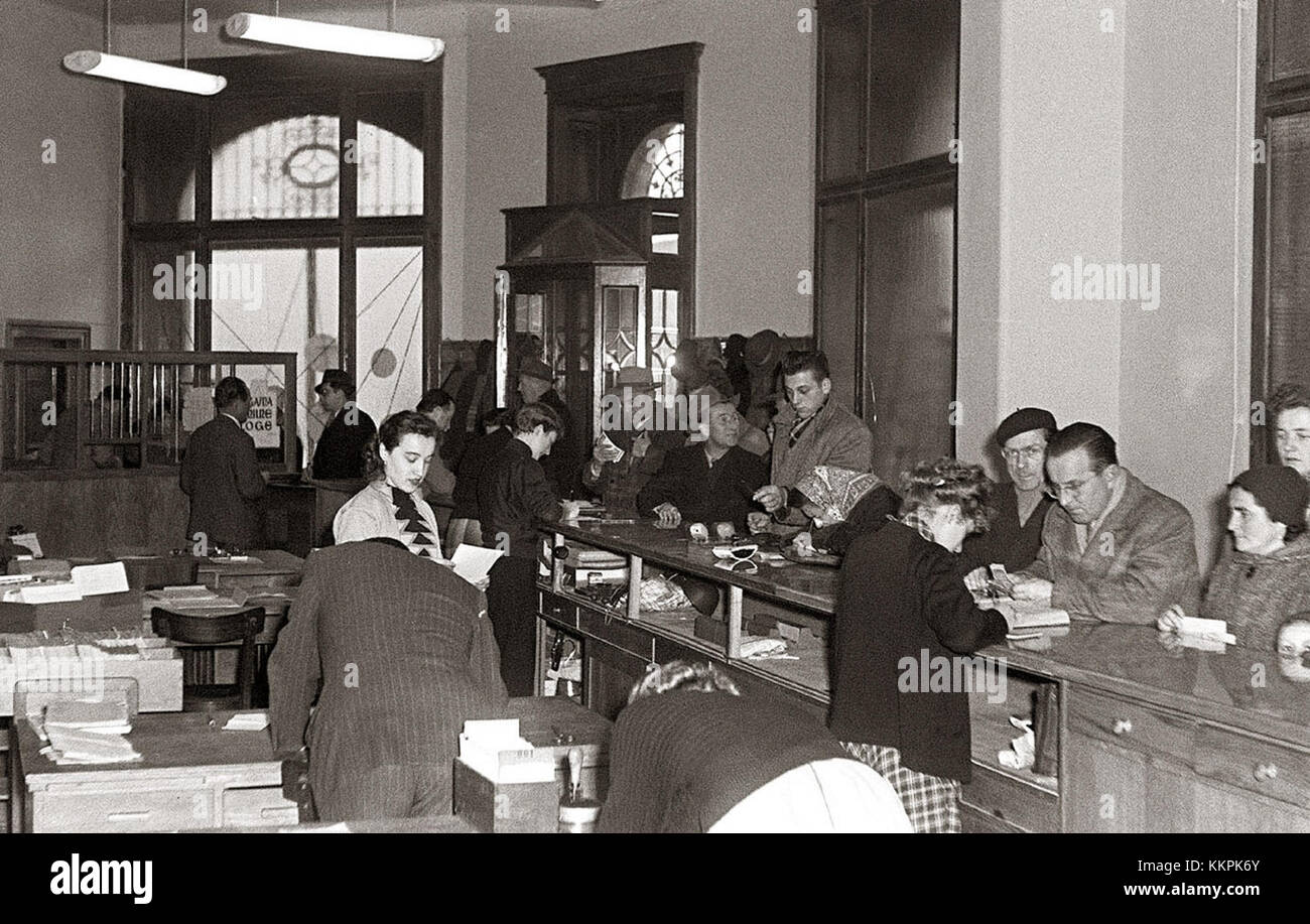 1950s bank interior hi-res stock photography and images - Alamy