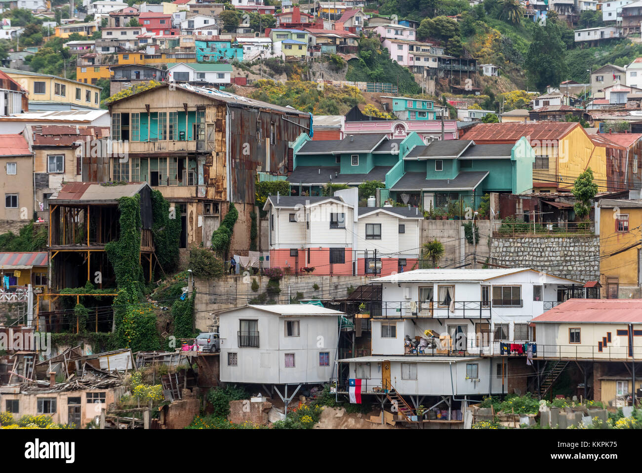 Street scene in Valparaiso, Chile Stock Photo - Alamy