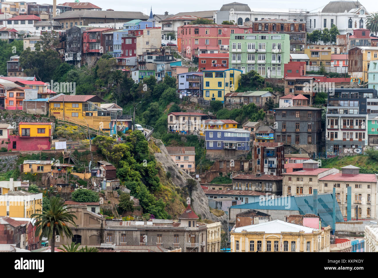 Street scene in Valparaiso, Chile Stock Photo - Alamy