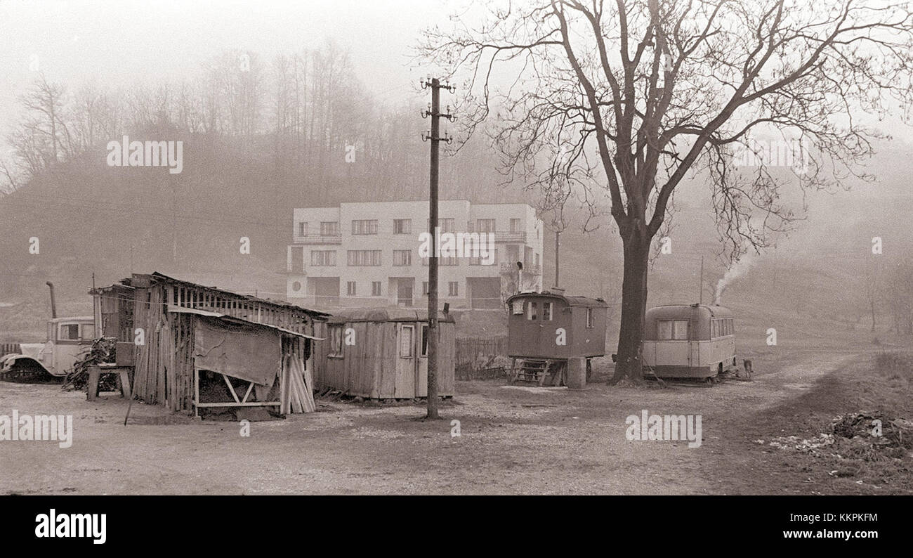 The primitive settlement along Teharska Road in Celje, 1959, reflects ...