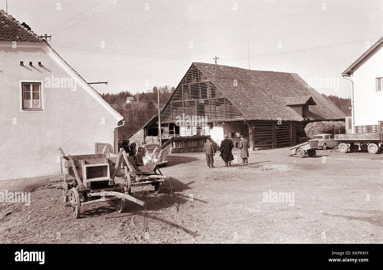 Photograph of agricultural buildings from the Slom family farm near ...
