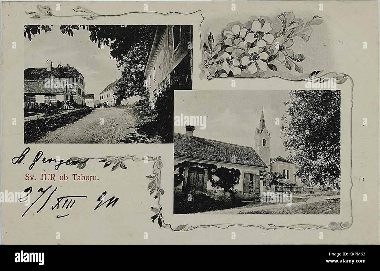 A postcard depicting the town of Tabor in the Czech Republic from 1911 ...