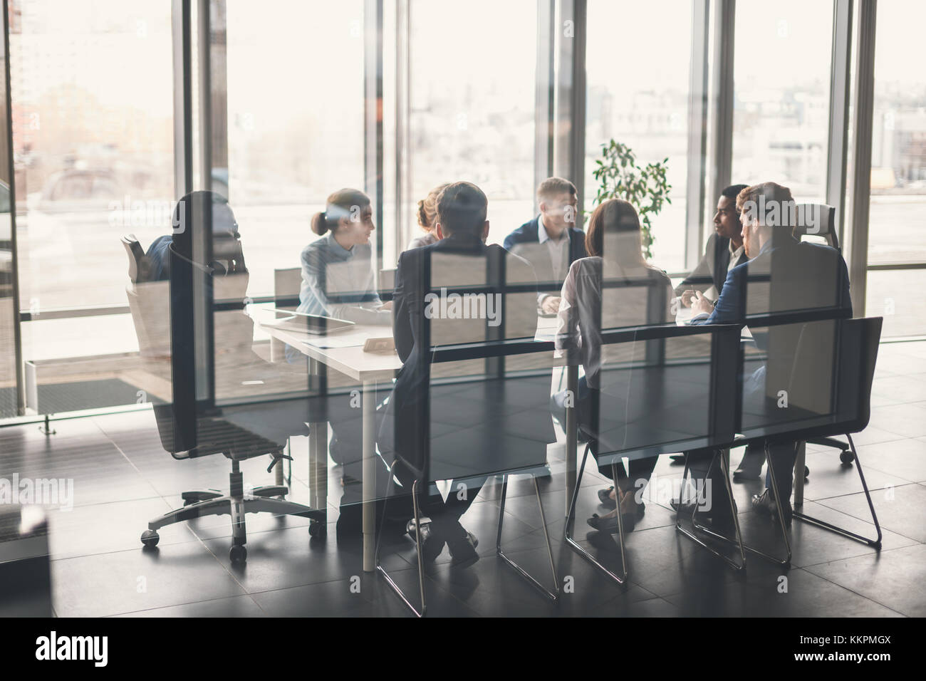 business team and manager in a meeting Stock Photo - Alamy