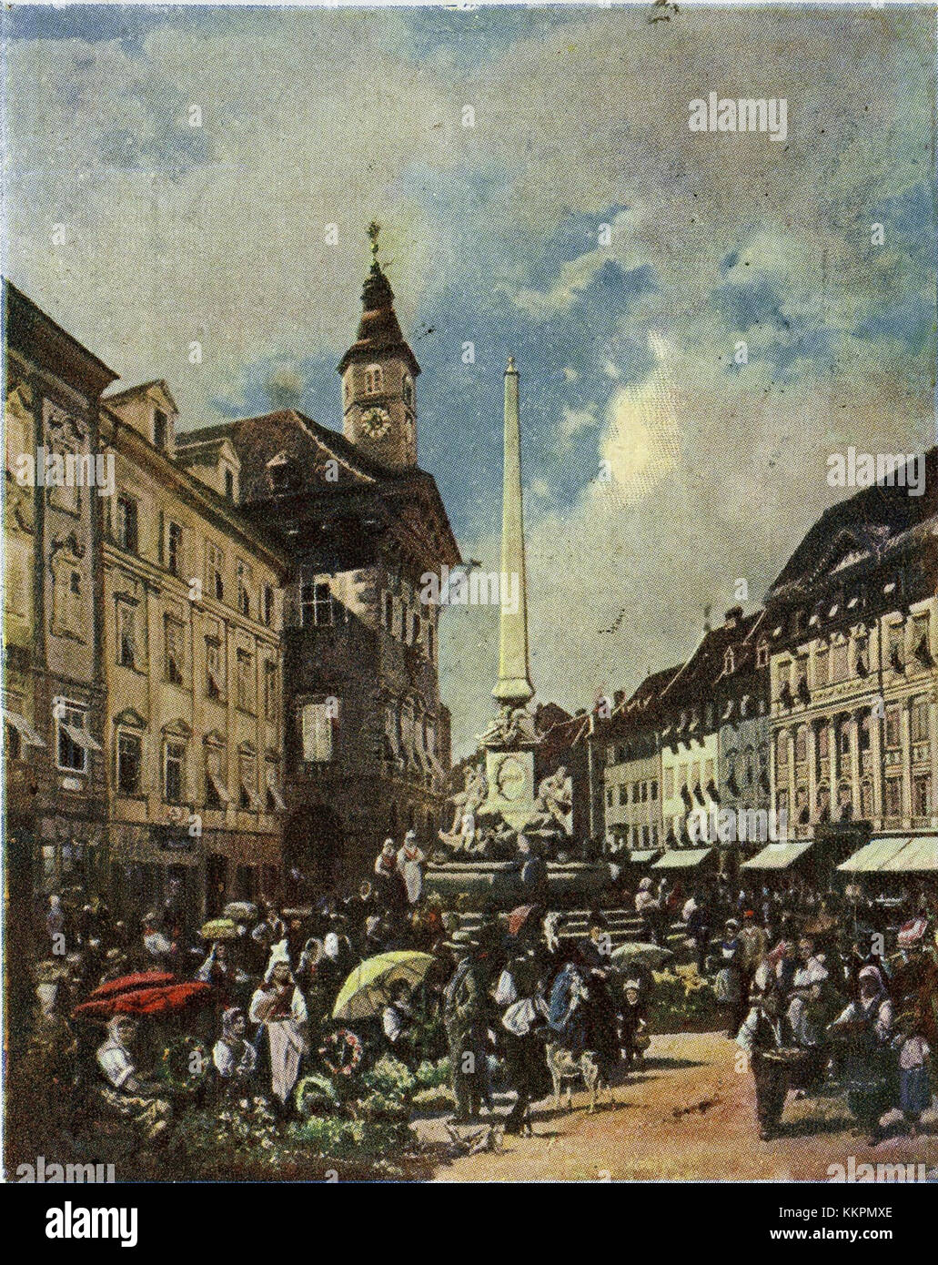 This postcard from the 1910s shows the Town Square of Ljubljana, the ...