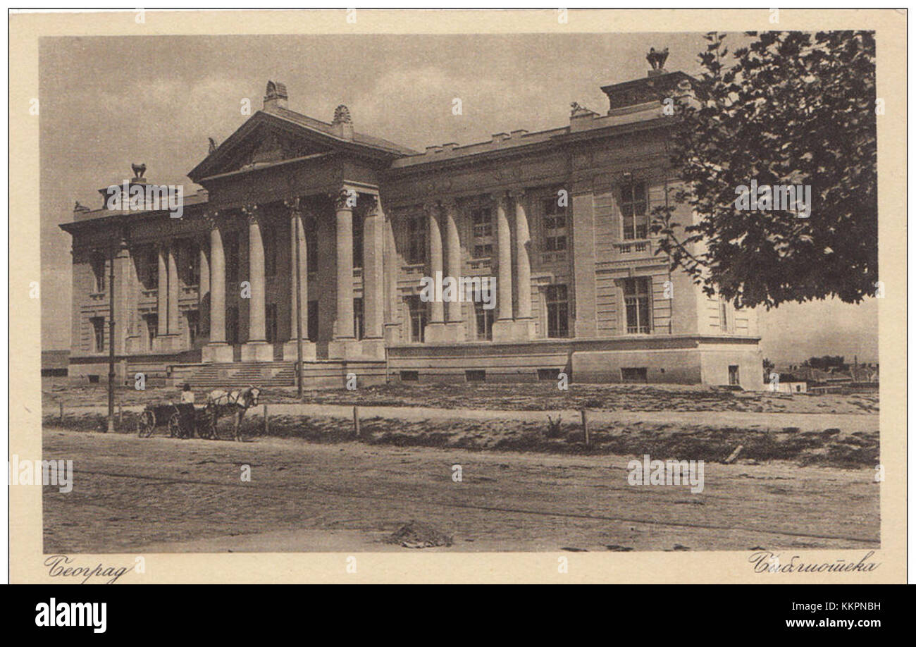 The postcard depicts the old building of the National Library in ...