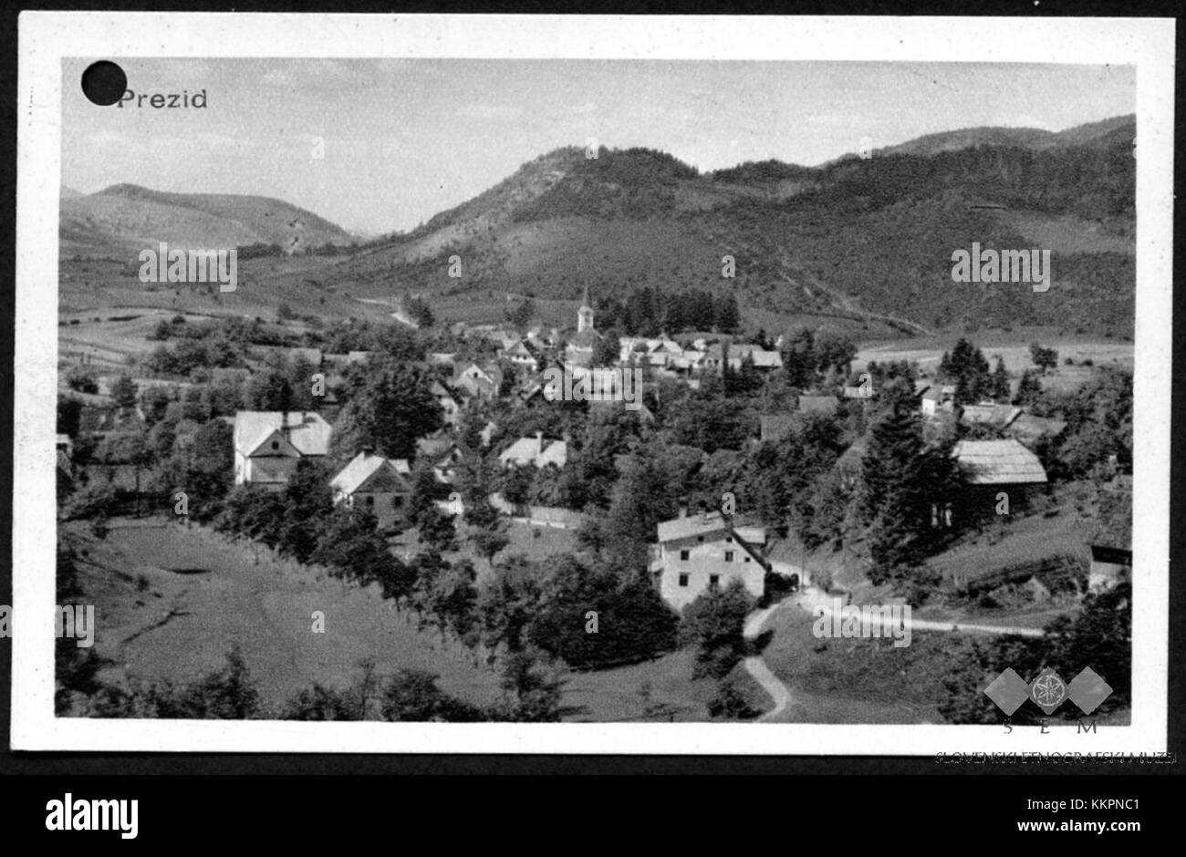 A postcard featuring Prezid, a village in Croatia, known for its scenic ...