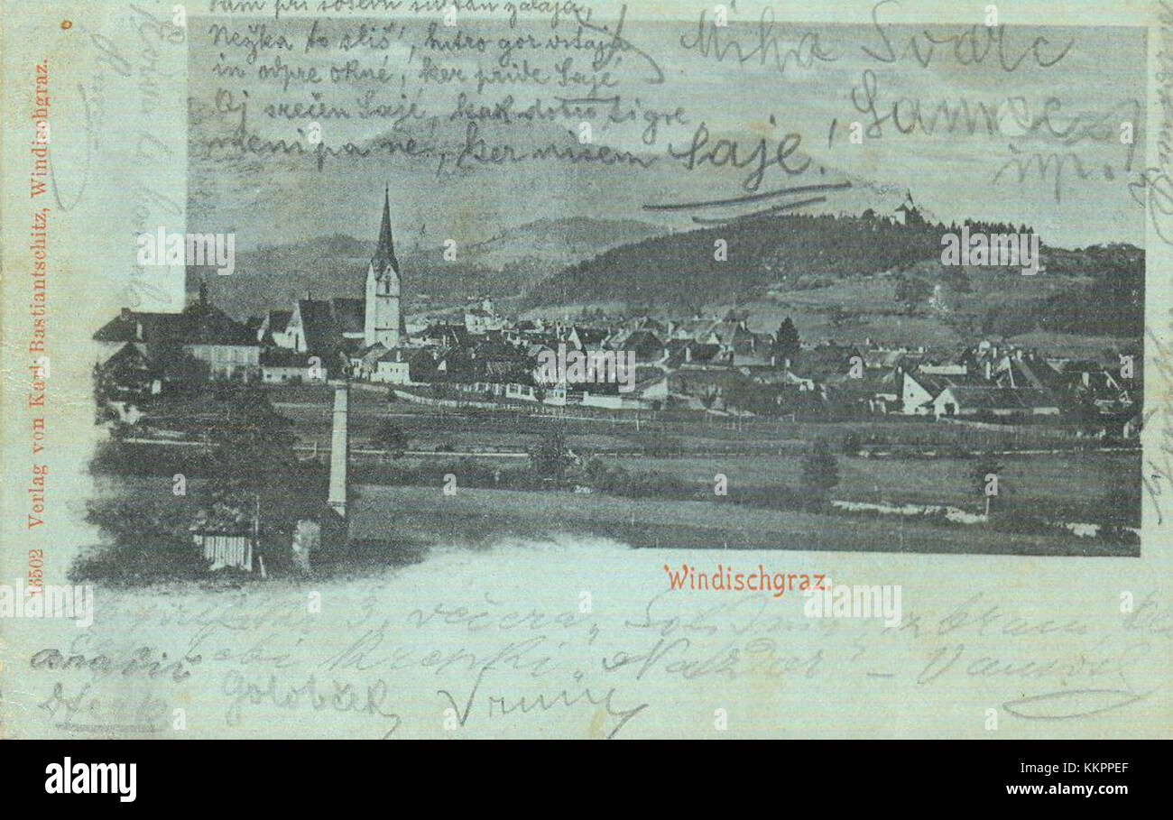 This postcard from 1890 depicts Slovenj Gradec, a town in northern Slovenia. The image provides ...