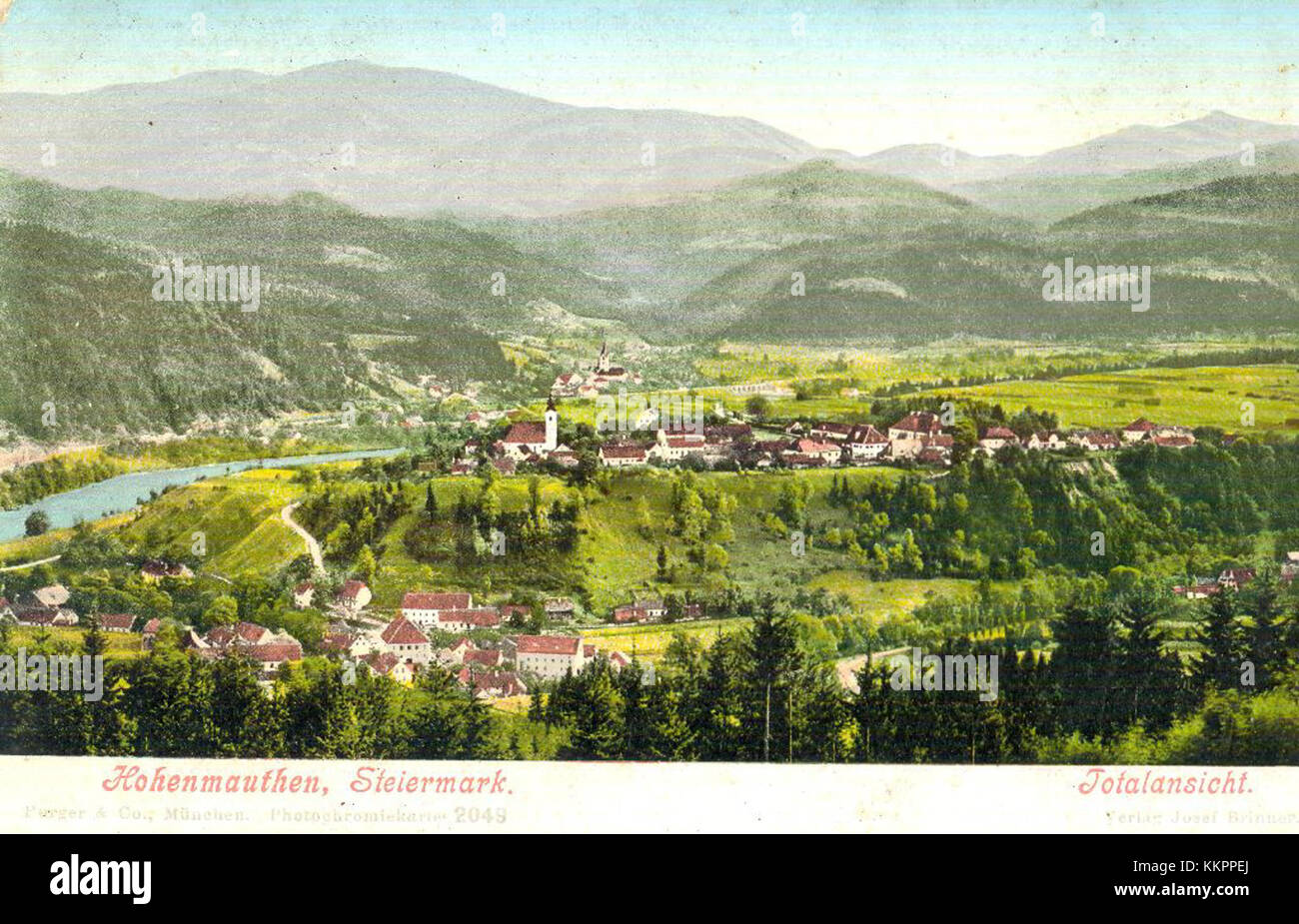 This postcard from the year 1900 depicts a historical view of Mute, a ...