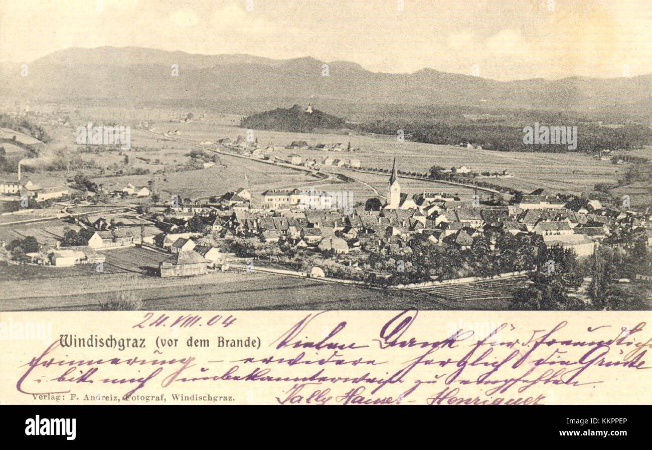 A postcard from Slovenj Gradec, Slovenia, dated 1900, showcasing the historical city and its ...