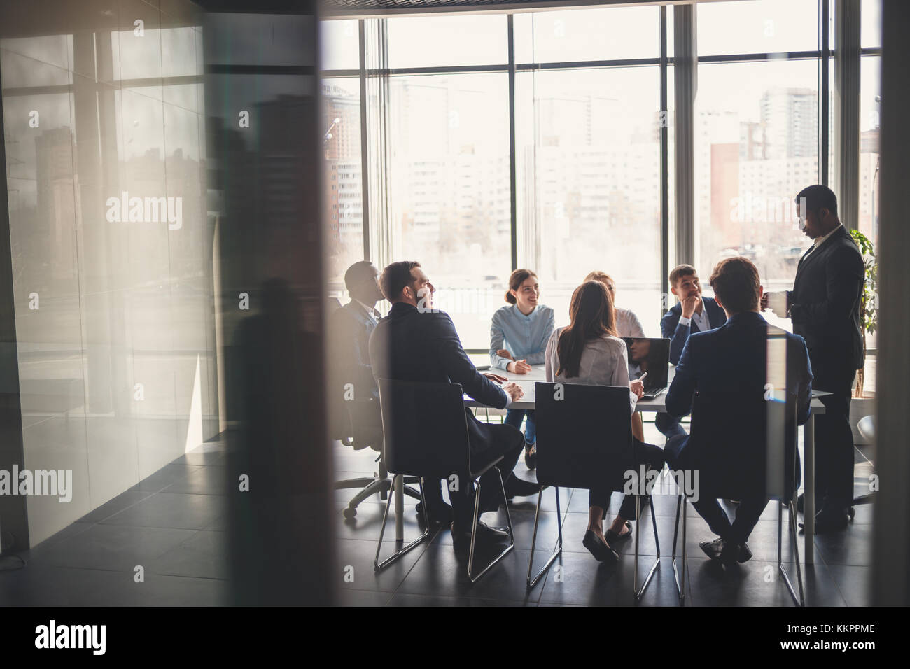 Business people working in conference room Stock Photo - Alamy