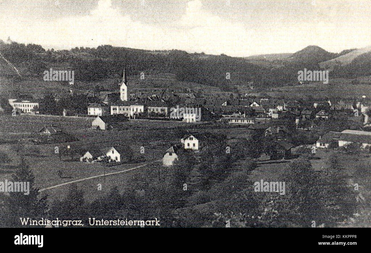 'Razglednica Slovenj Gradca 1940' is a postcard depicting Slovenj Gradec, Slovenia, in 1940. The ...
